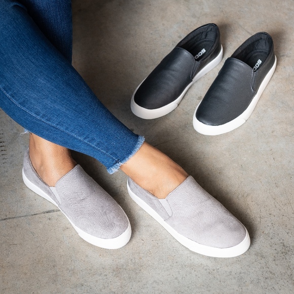 SunnyMia | Shoes | Grey Faux Suede Slip On Sneakers | Poshmark
